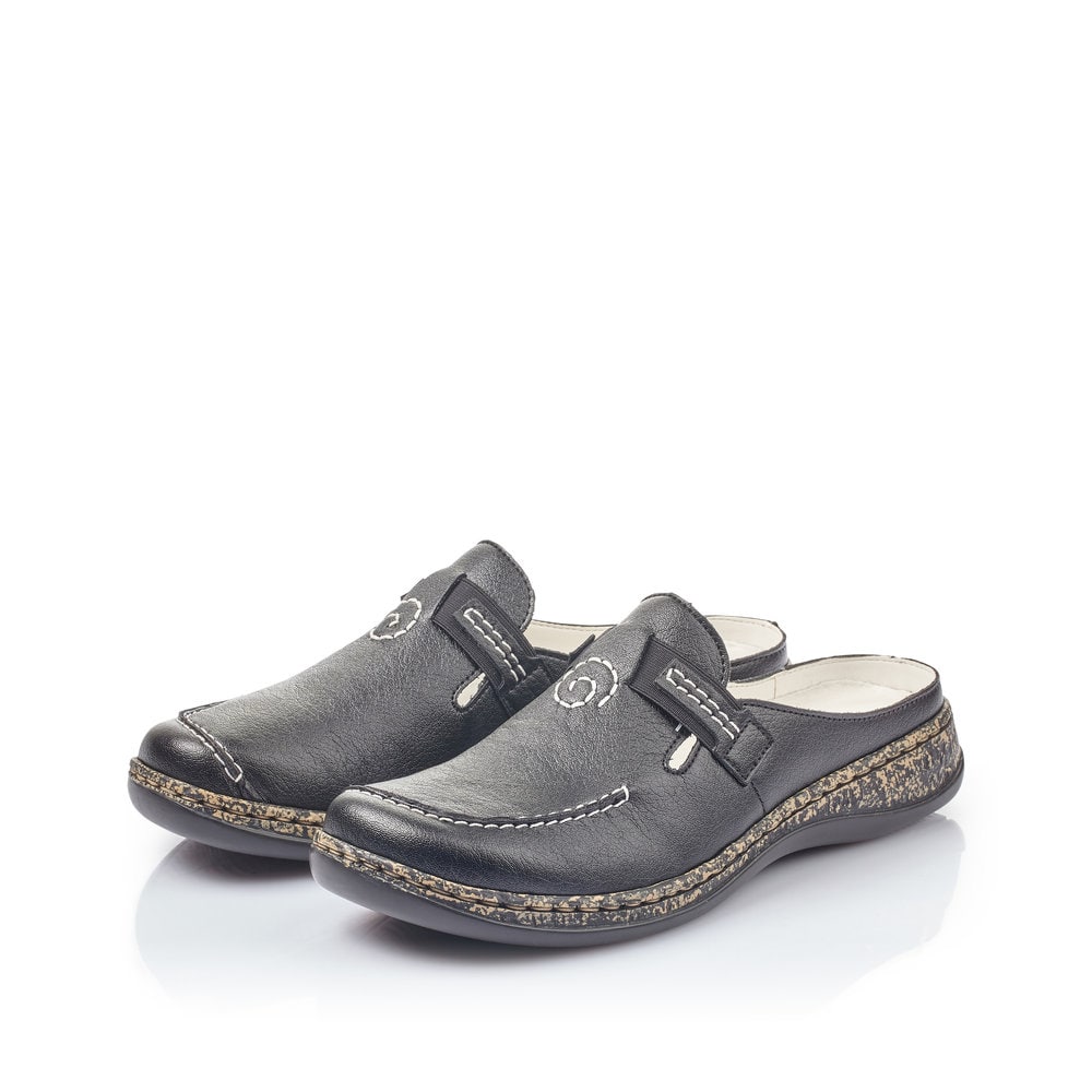 Rieker Damen Clogs schwarz 46393-00