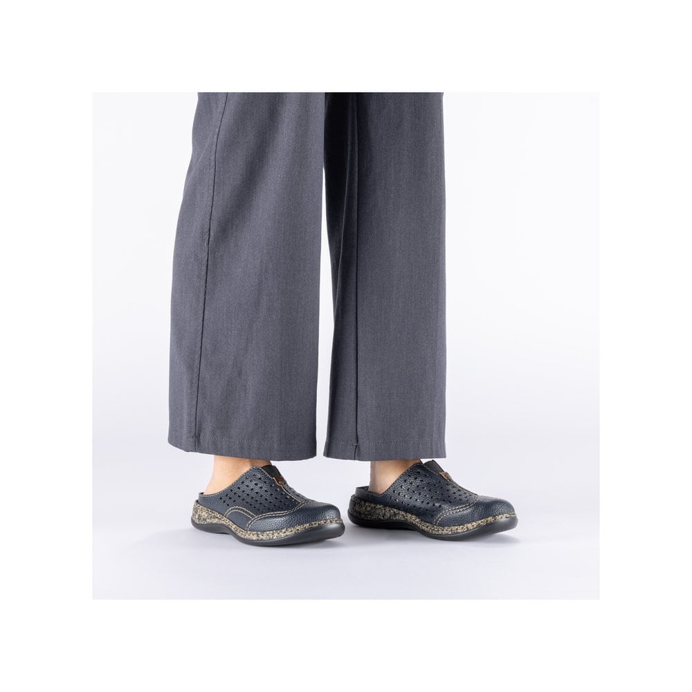 Rieker Damen Clogs blau 46395-14
