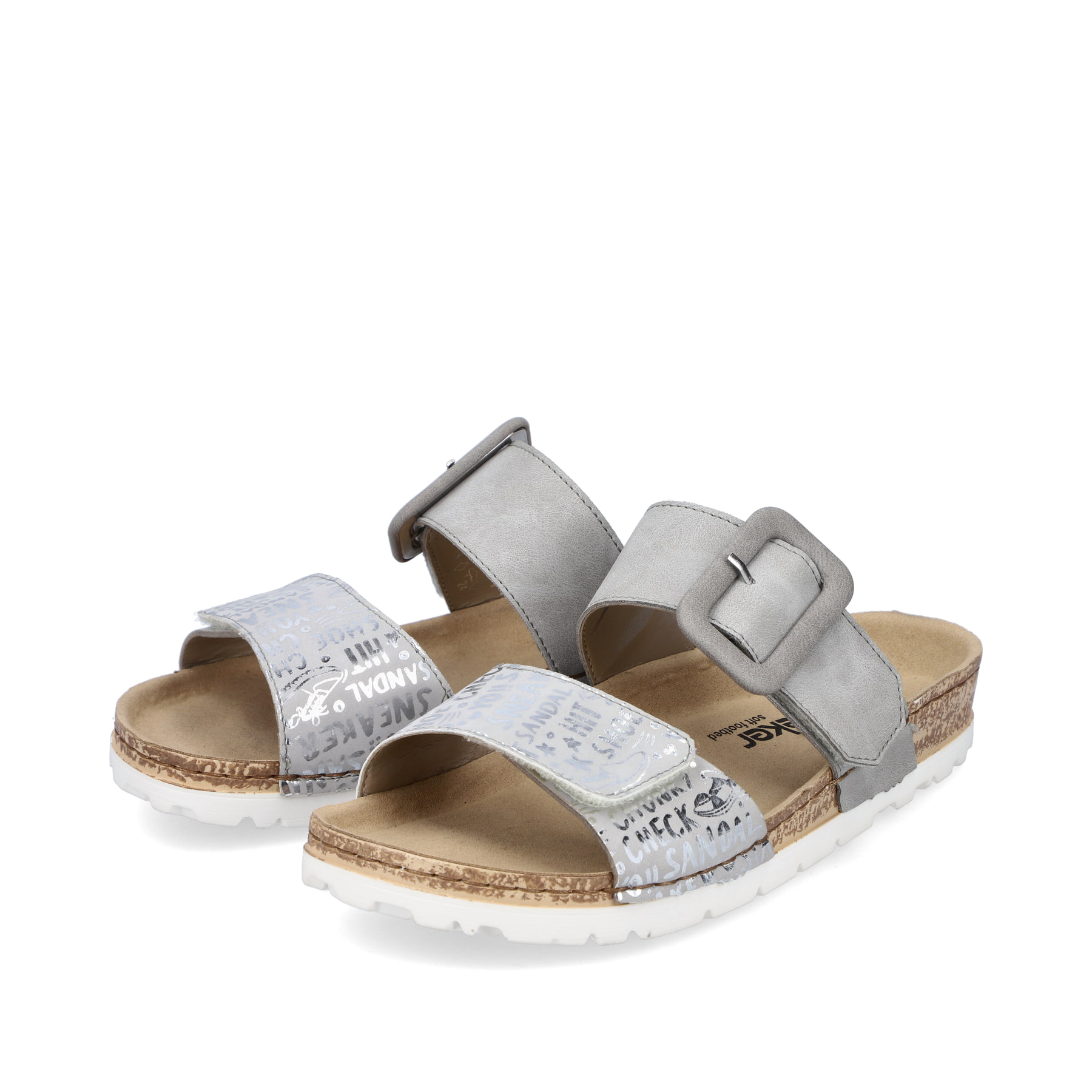 Rieker Damen Pantoletten grau 69881-40