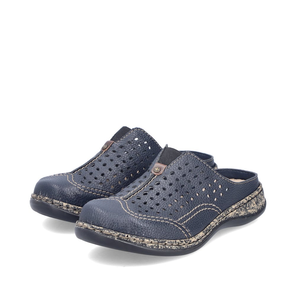 Rieker Damen Clogs blau 46395-14